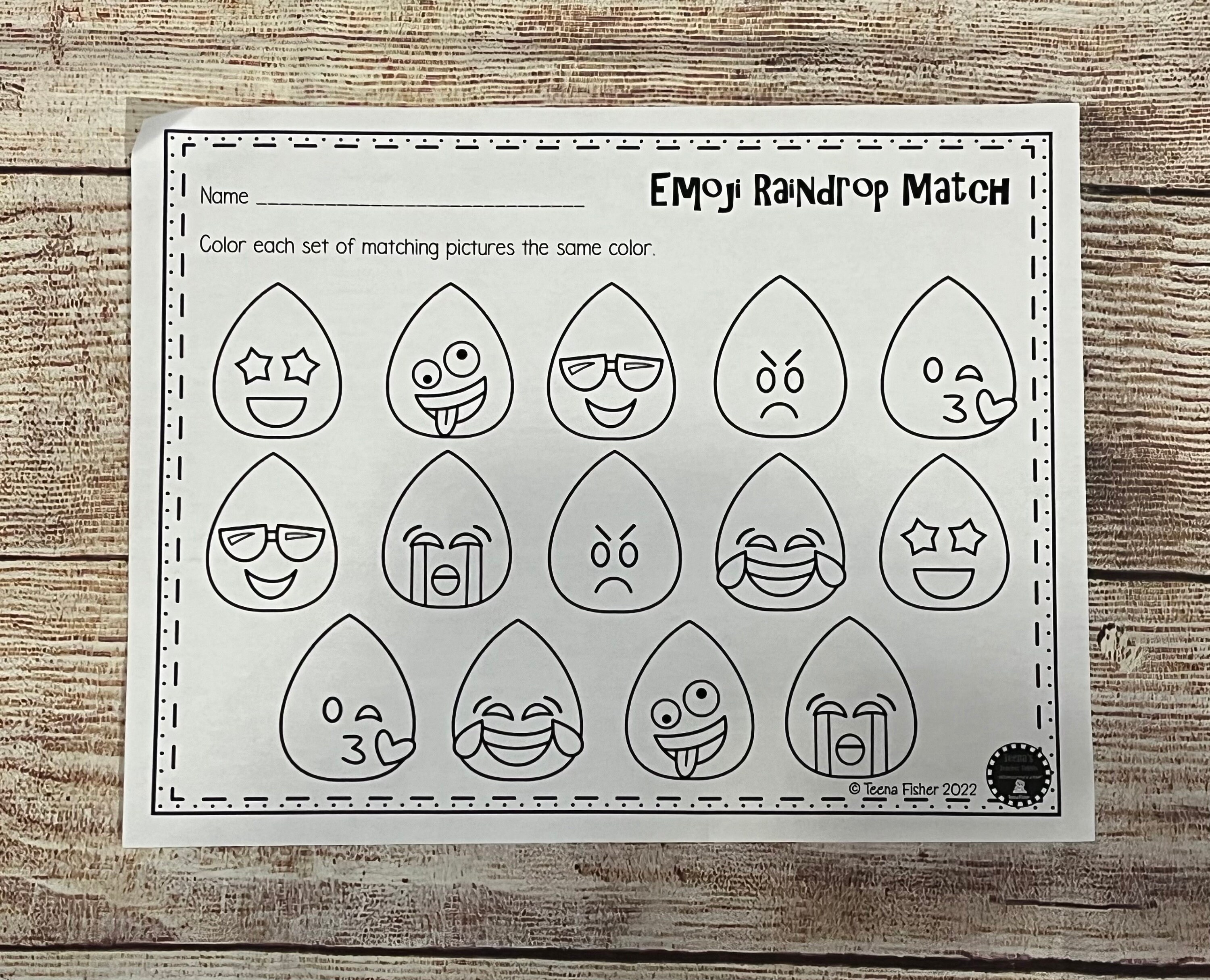 Emoji Raindrop Identical Picture Matching Visual Discrimination Task ...