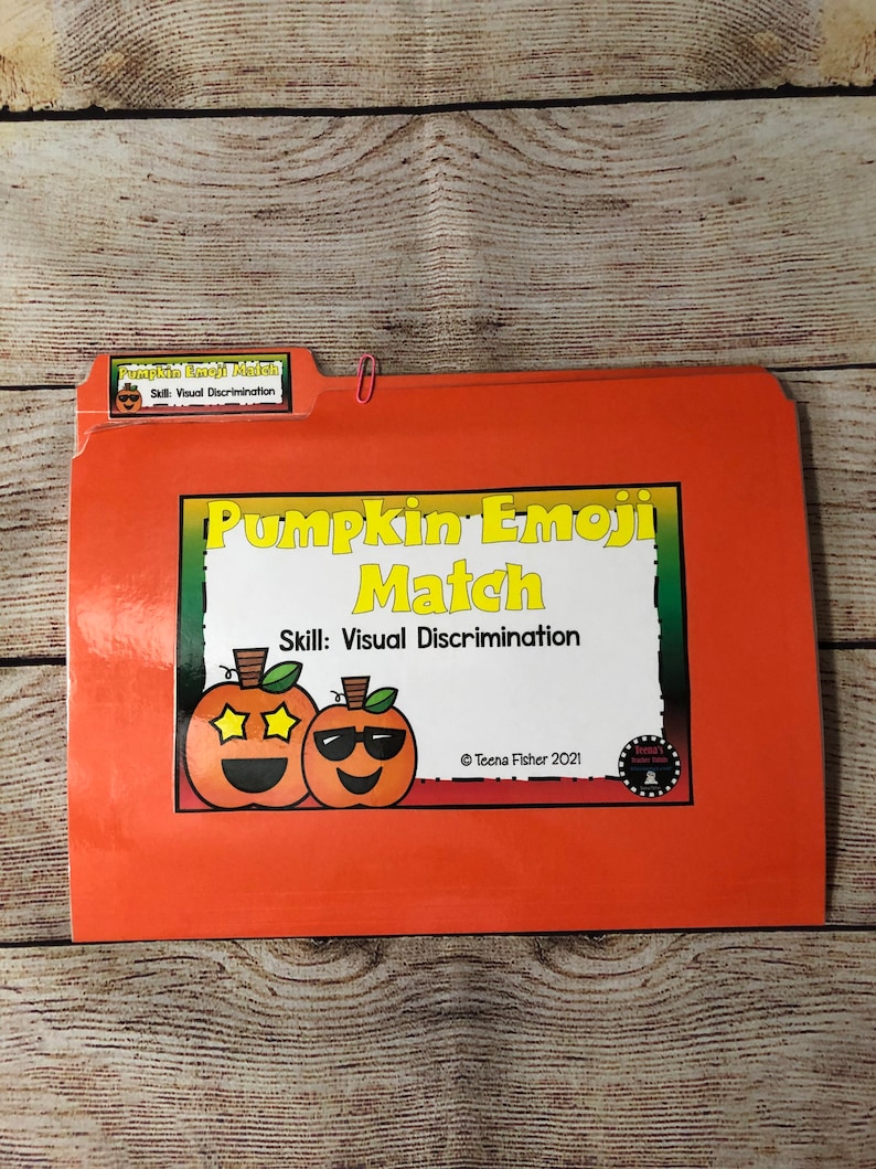Pumpkin Emoji Pattern Matching File Folder Game Kindergarten - Etsy
