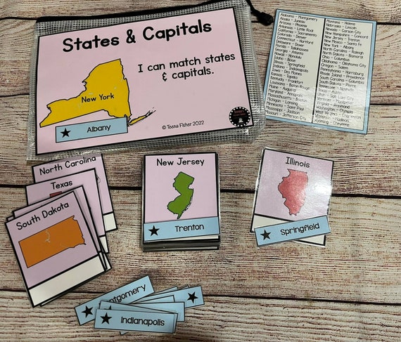 PDF VERSION States & Capitals Matching Fifth Sixth Grade - Etsy