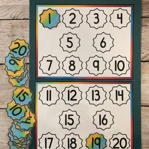 Colorful Number Match Math File Folder Game Center Teacher Resource ...