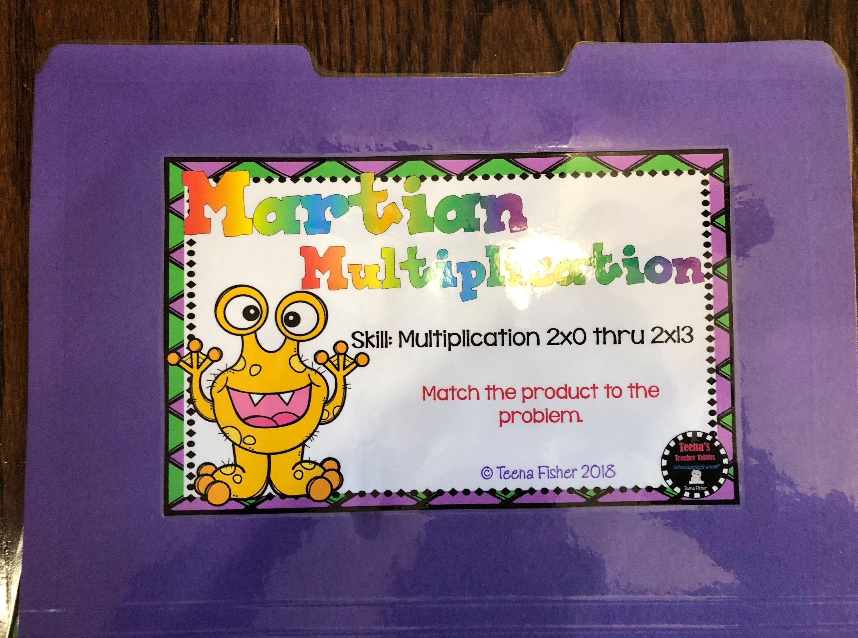 Martian Multiplication Math File Folder Game Center Teacher | Etsy