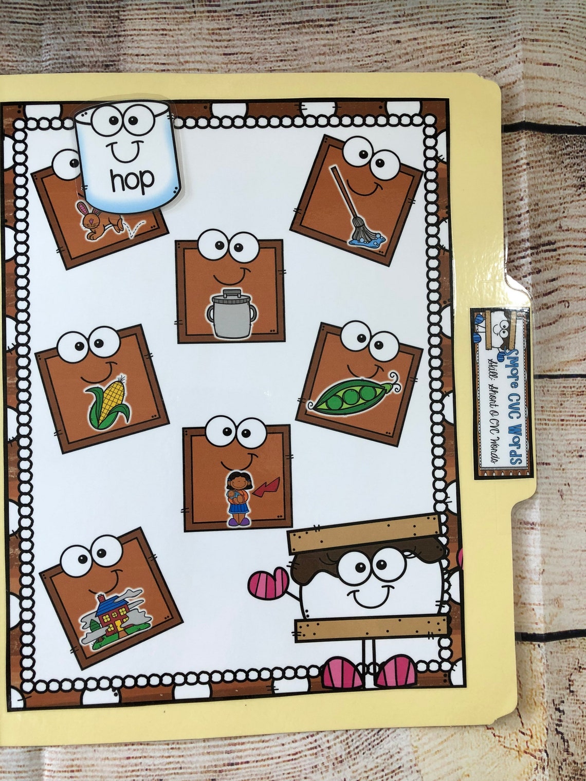 Smore CVC Words Short O Phonics File Folder Game Literacy | Etsy