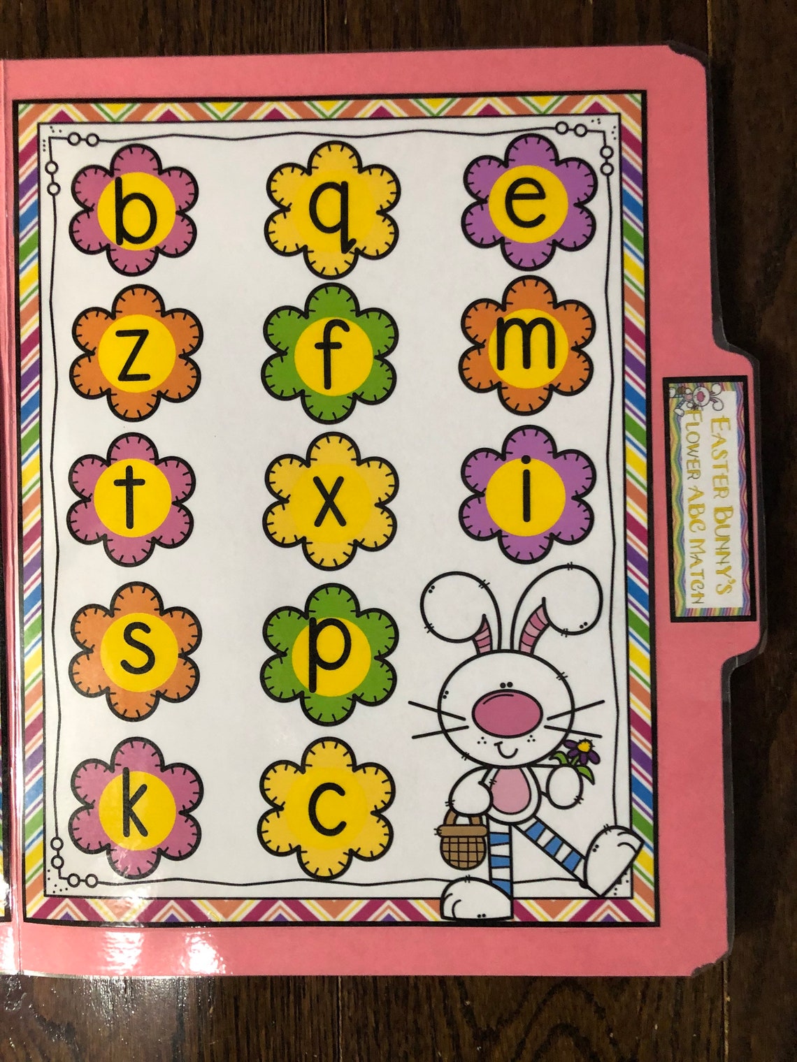 Teacher Made Easter Flowers ABC File Folder Game Literacy - Etsy
