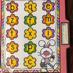 Teacher Made Easter Flowers ABC File Folder Game Literacy Center ...