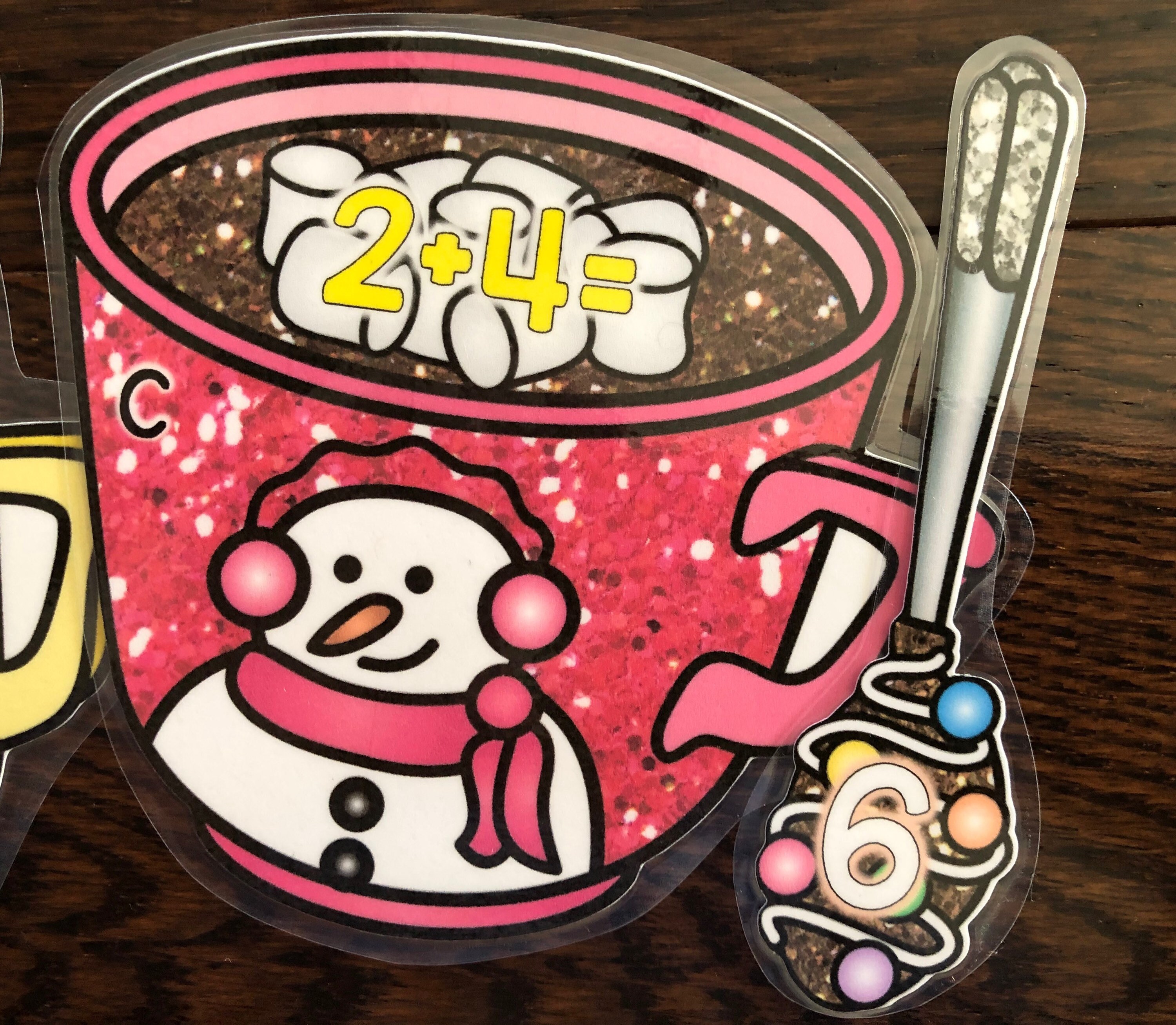 Sparkly Hot Cocoa Addition Winter Math File Folder Game Center | Etsy