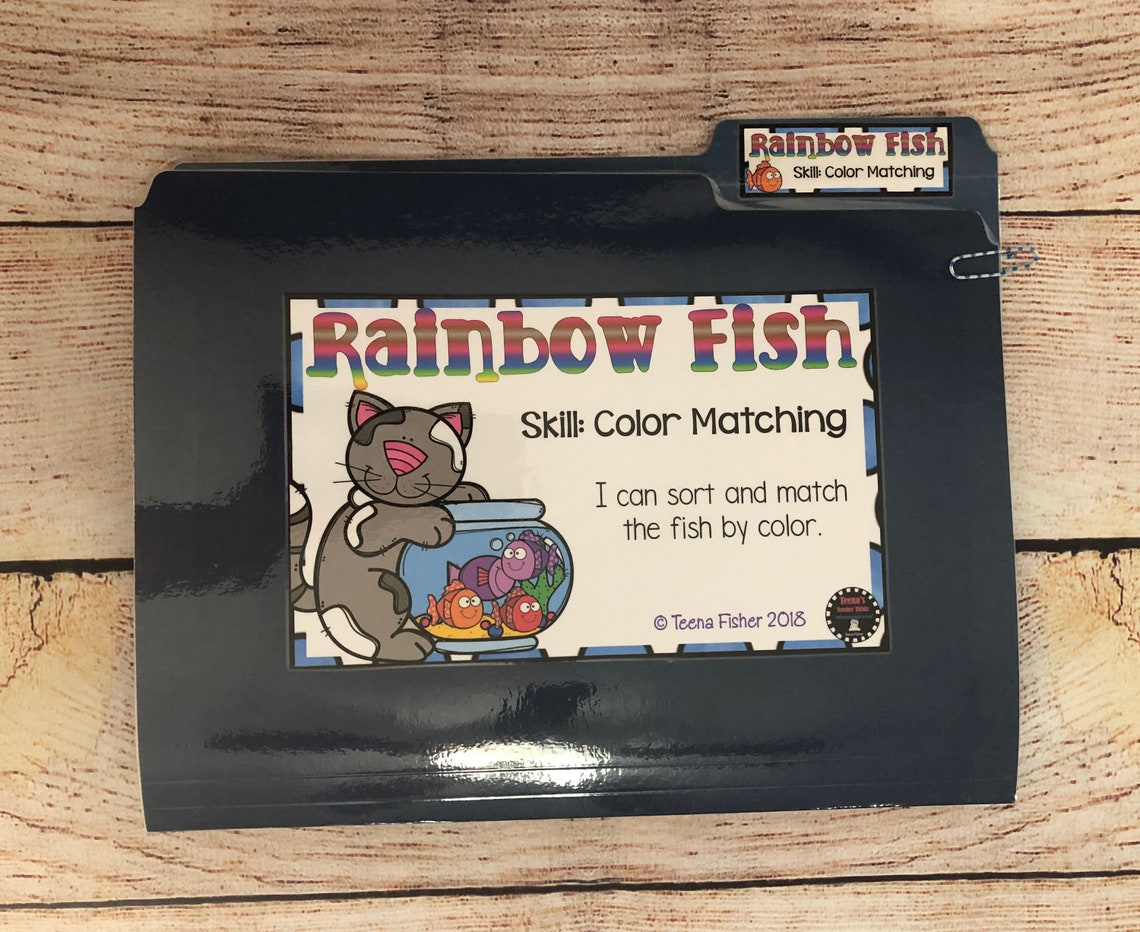 Rainbow Fish Color Sorting Science Math File Folder Game Center Teacher ...