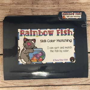 Rainbow Fish Color Sorting Science Math File Folder Game Center Teacher ...