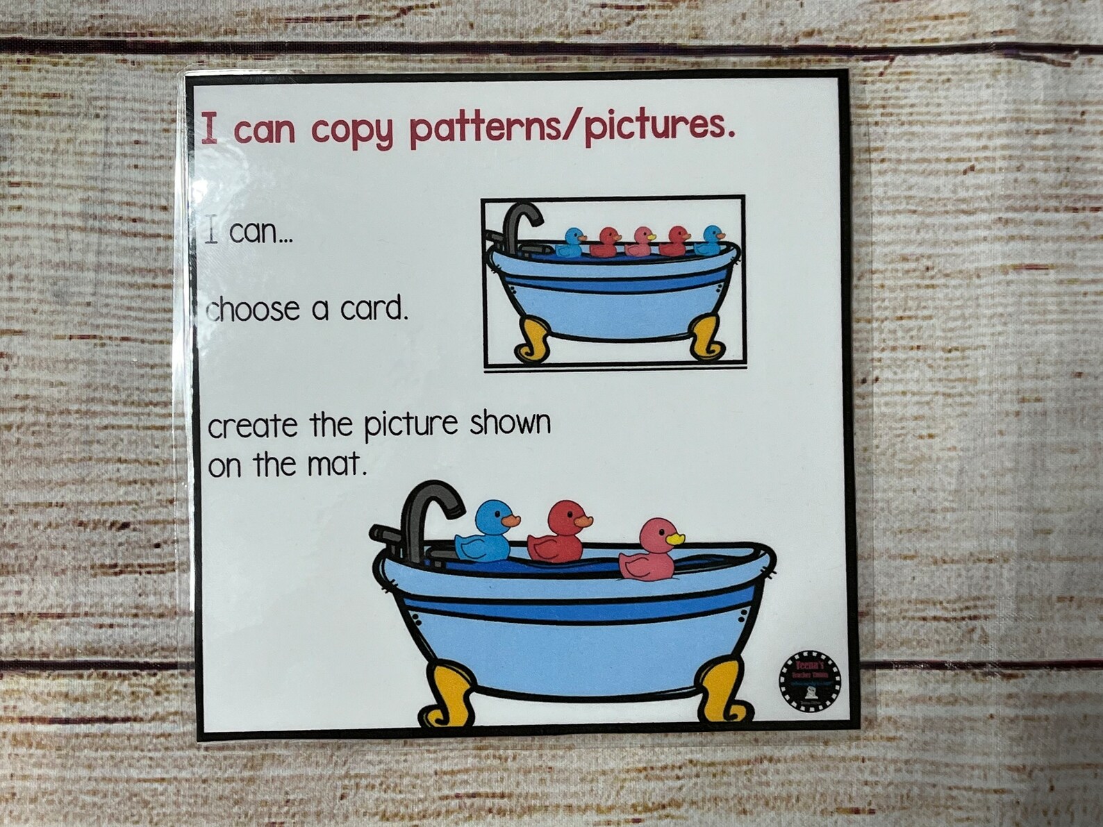 Rubber Ducky Pattern Match Visual Discrimination Preschool Task Box ...
