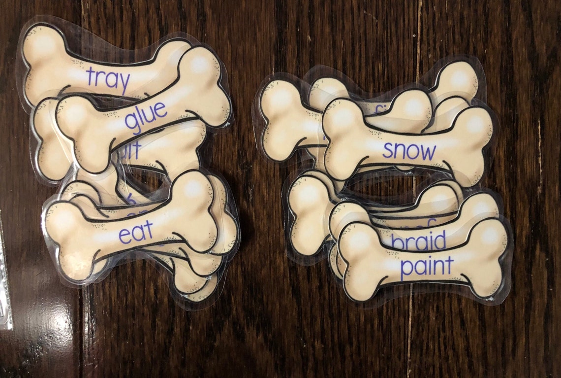 Give the Dog a Bone Long Vowel Teams literacy Phonics File | Etsy