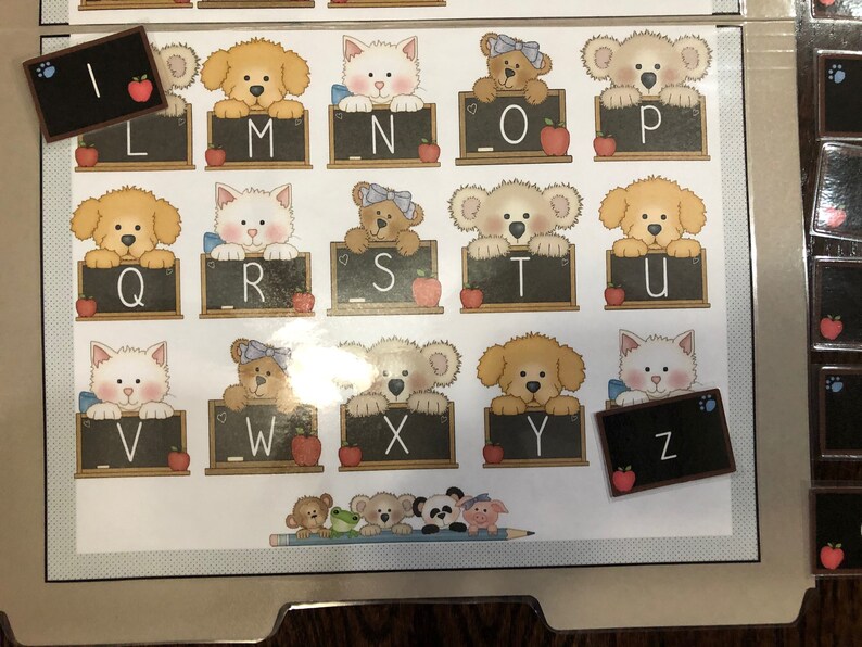 Teacher Made Critter ABC File Folder Game Upper and Lowercase - Etsy
