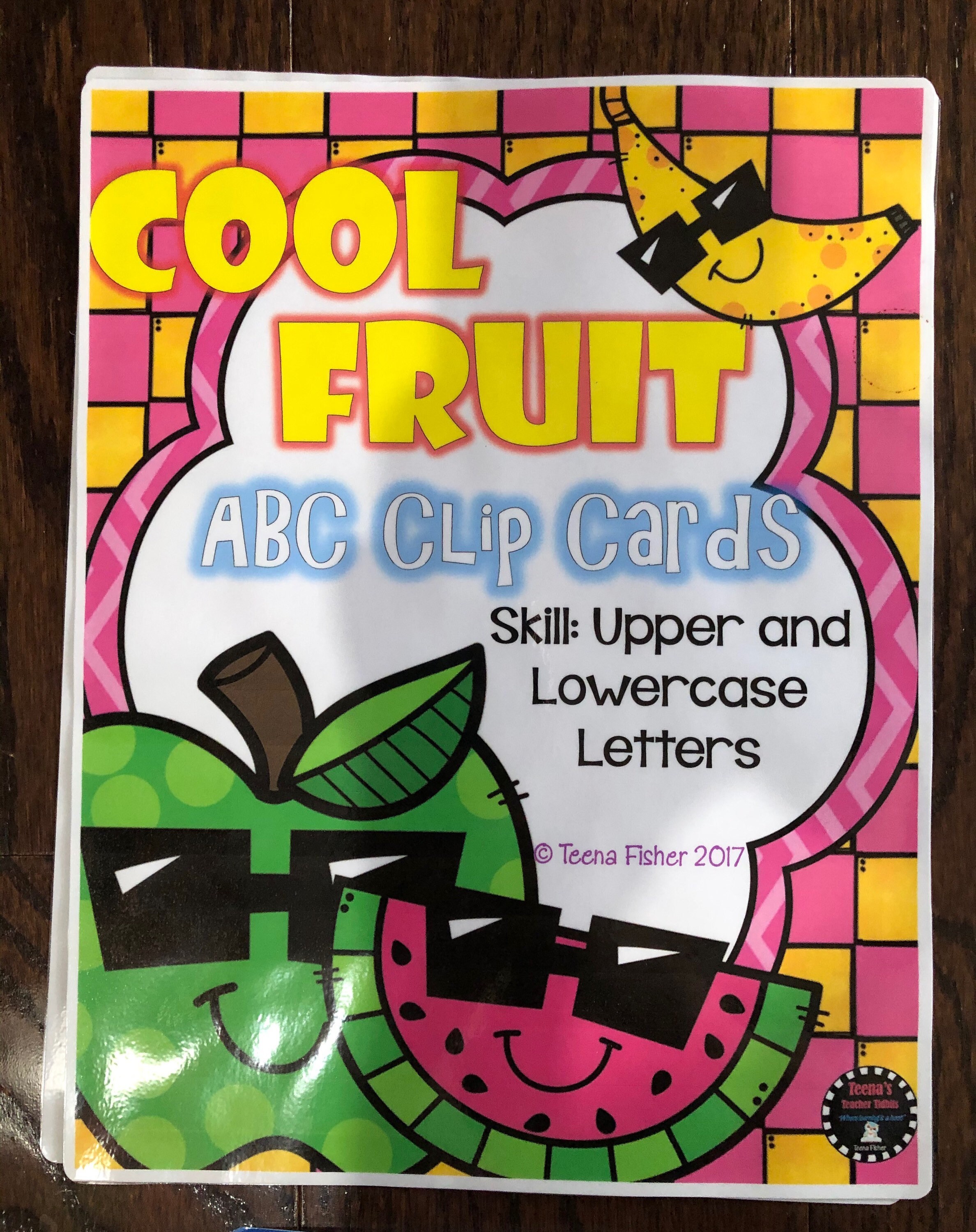 Cool Fruit Alphabet Matching Clip Cards Preschool Kindergarten ...