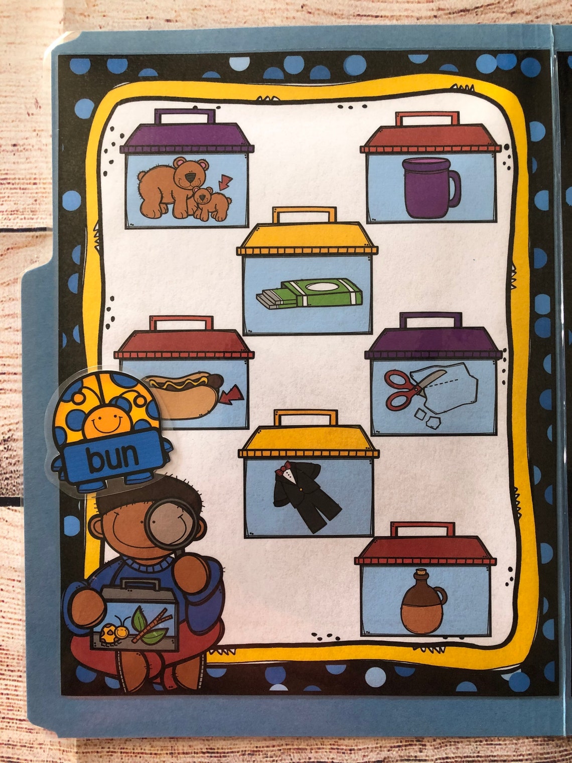 Catching Bugs CVC Words Short U Phonics File Folder Game | Etsy