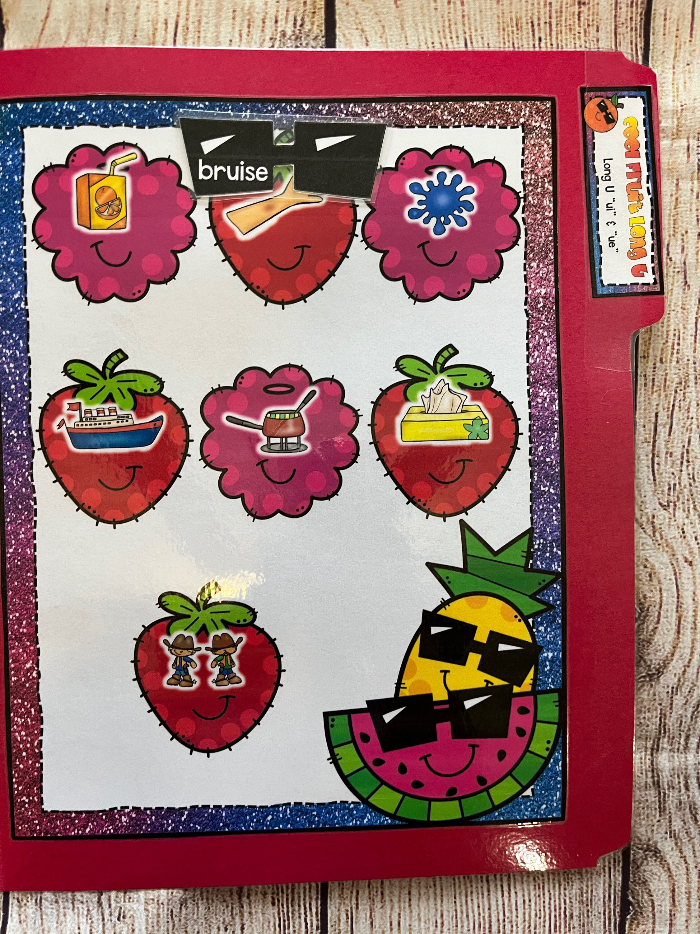 Cool Fruit Long U Vowel Team ue & ui Word Families Phonics Match ...