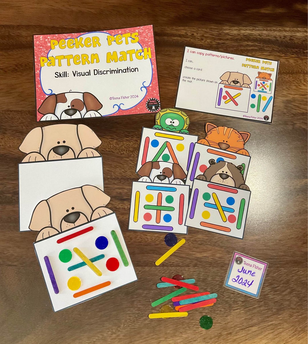 Pattern Matching Visual Discrimination Task Box Busy Bag Laminated ...