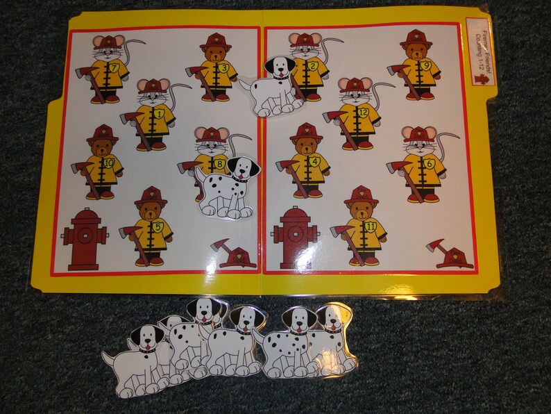 Fireman Friends Counting 1-12 Math File Folder Game Center Teacher ...