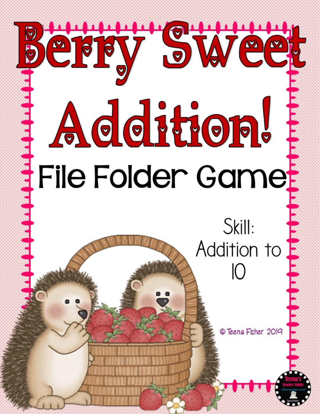 Berry Sweet Addition Math File Folder Game Kindergarten Preschool - PDF ...
