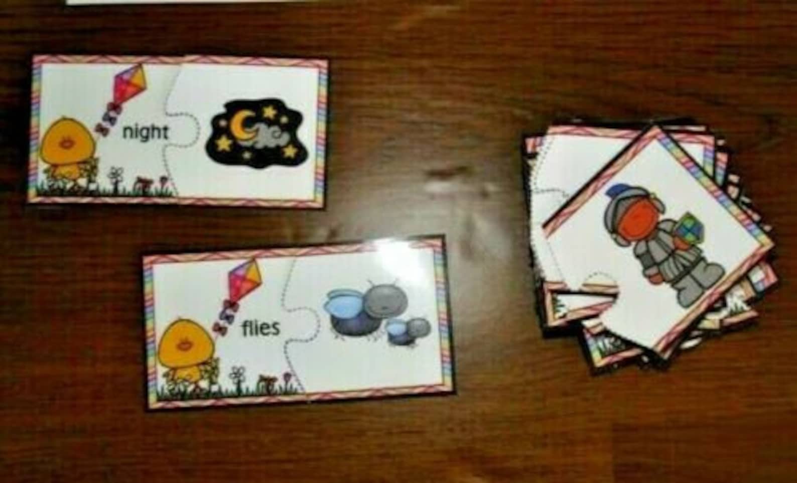 Kite Flying Long Vowel I Teams igh y ie Word Puzzle Cards - Etsy