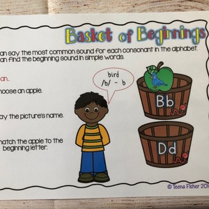 Preschool Kindergarten Basket of Beginning Sounds, Busy Bag, Quiet Time ...