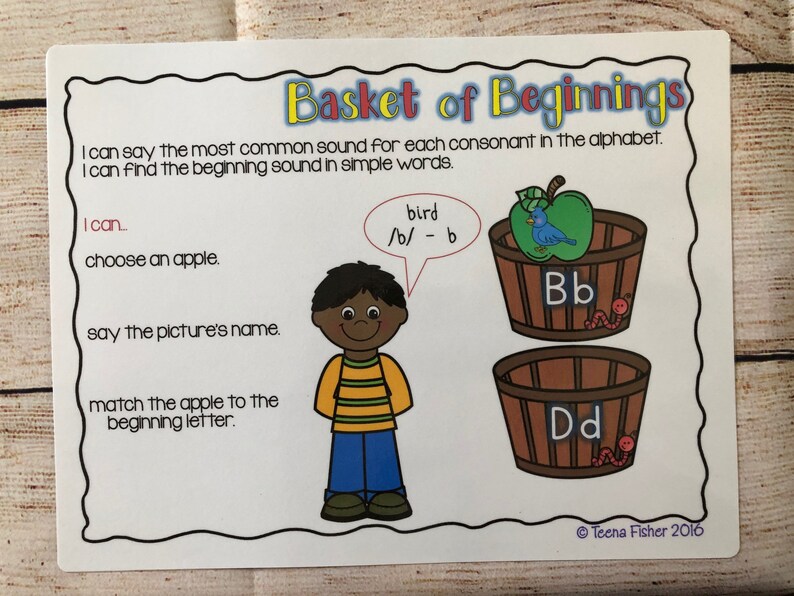 Preschool Kindergarten Basket of Beginning Sounds, Busy Bag, Quiet Time ...
