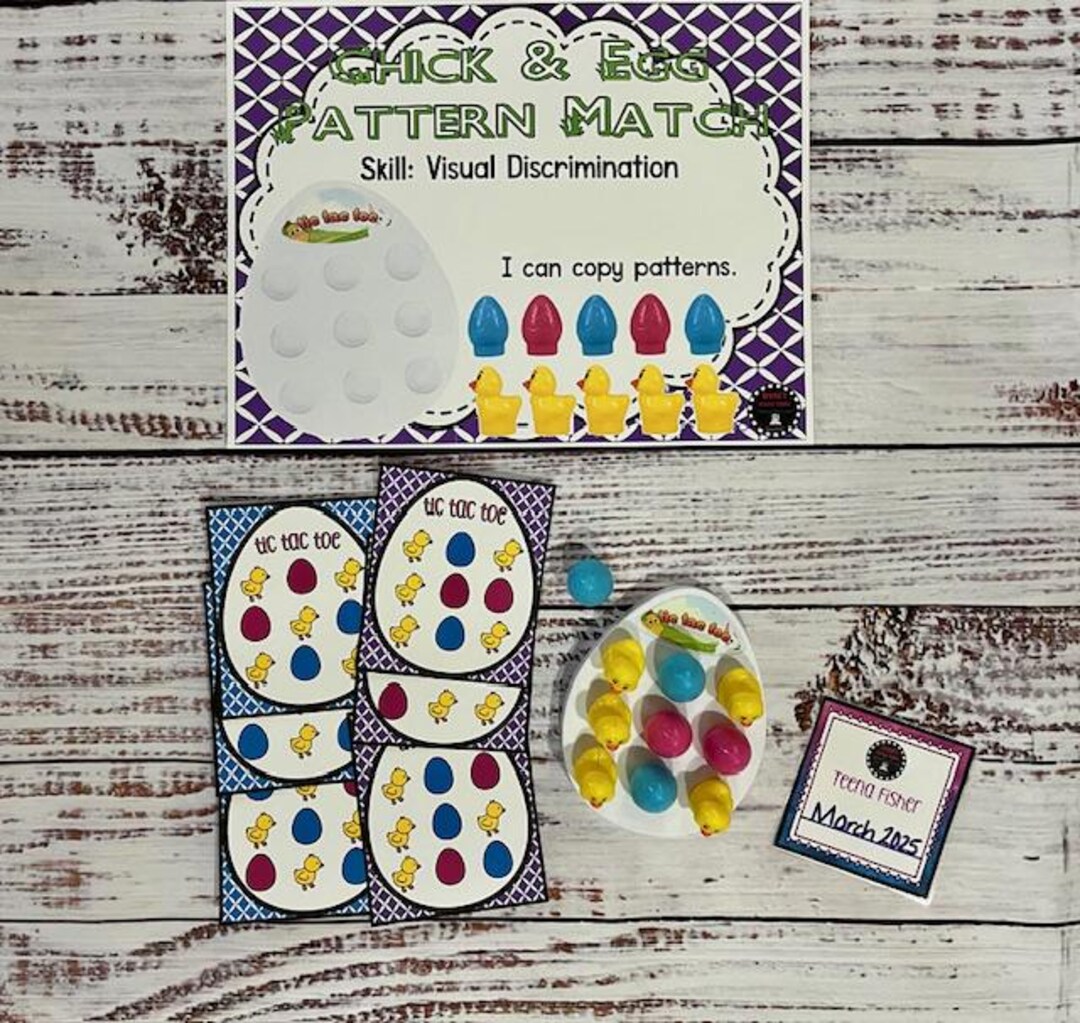 Spring Tic Tac Toe Pattern Matching Visual Discrimination Task Box Busy ...