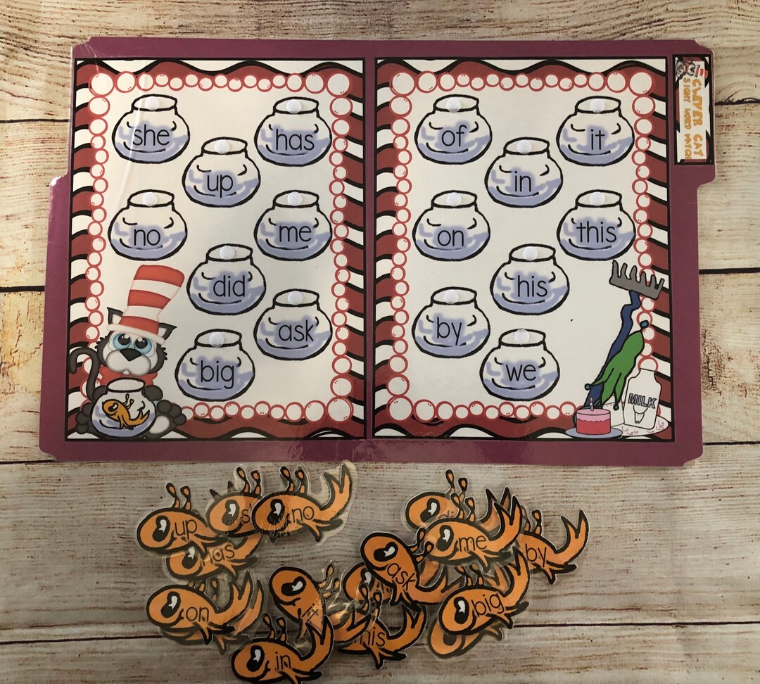 Clever Cat Sight Word Match File Folder Game Center Teacher Resource ...