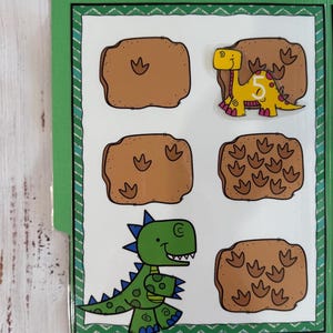 Chunky Dinosaur Counting 1-10 Math File Folder Game Center Teacher ...