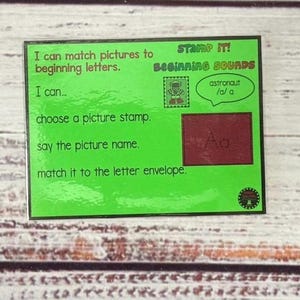 Stamp It! Beginning Sounds Matching File Folder Game Kindergarten ...
