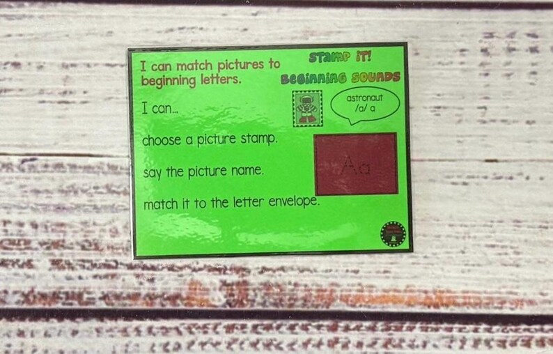 Stamp It! Beginning Sounds Matching File Folder Game Kindergarten ...