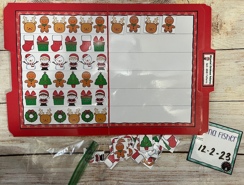 Whimsical Christmas ABAB Patterns File Folder Game - Etsy