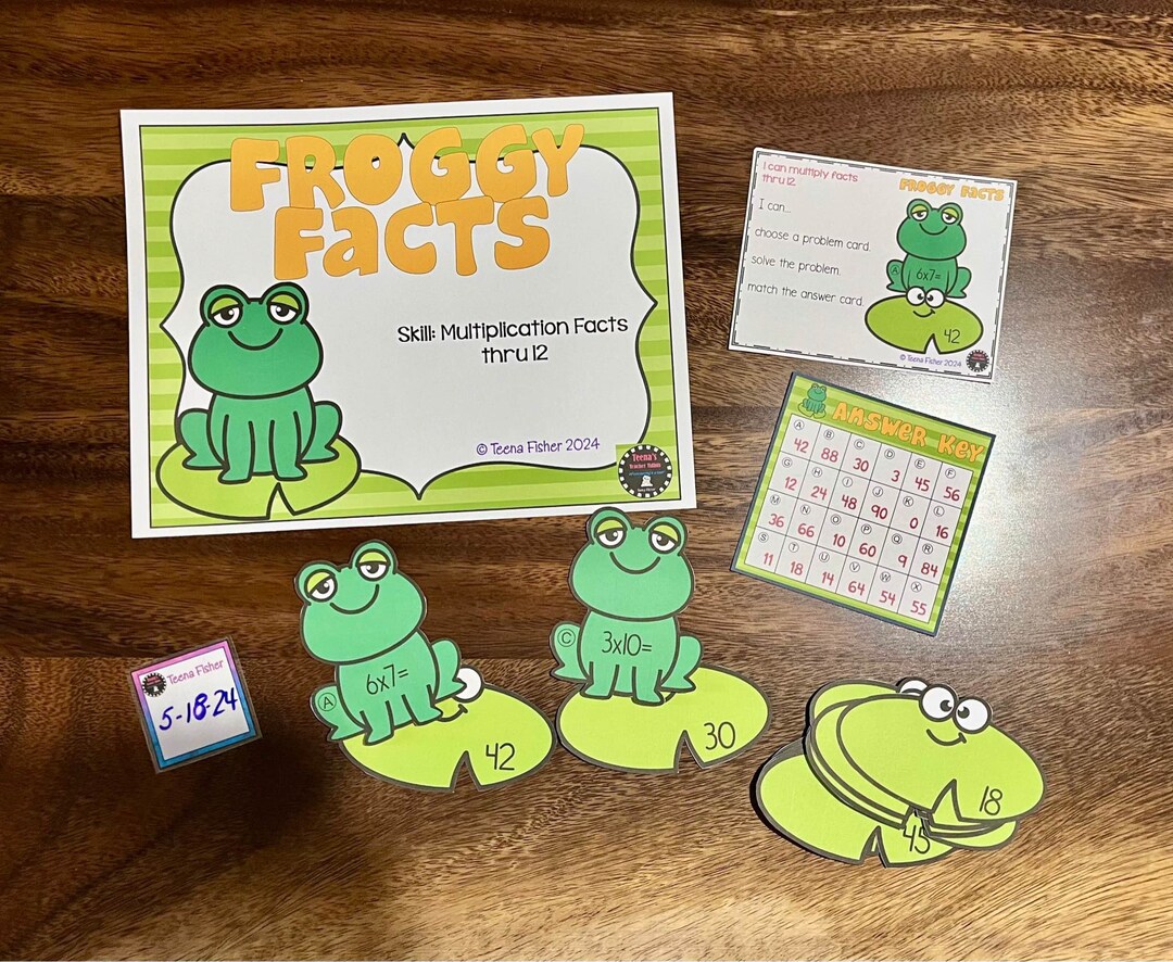 Froggy Facts Multiplication Mixed Facts 0-12 Task Box File Folder Game ...