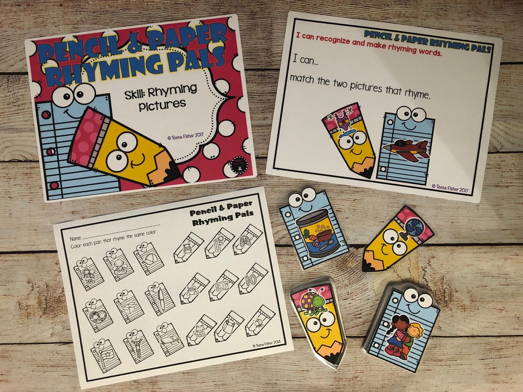 Rhyming Pictures Matching Activity Literacy Phonics Preschool ...