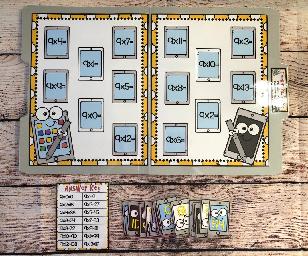 Techno Pal Times Math File Folder Game Center Teacher Resource ...