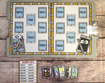 Toppings Times Math File Folder Game Center Teacher Resource | Etsy