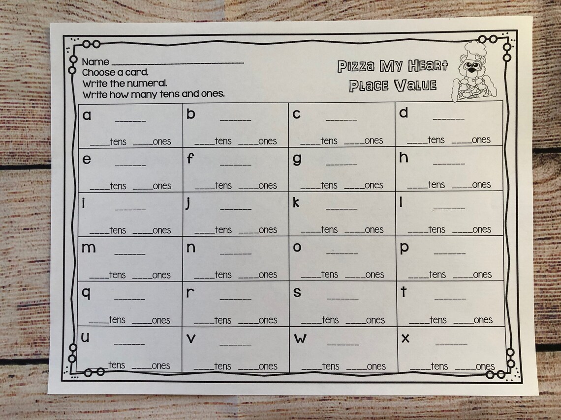 Pizza My Heart Place Value 1-99 Math First Second Grade - Etsy