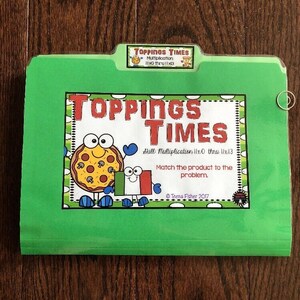 Toppings Times Math File Folder Game Center Teacher Resource ...