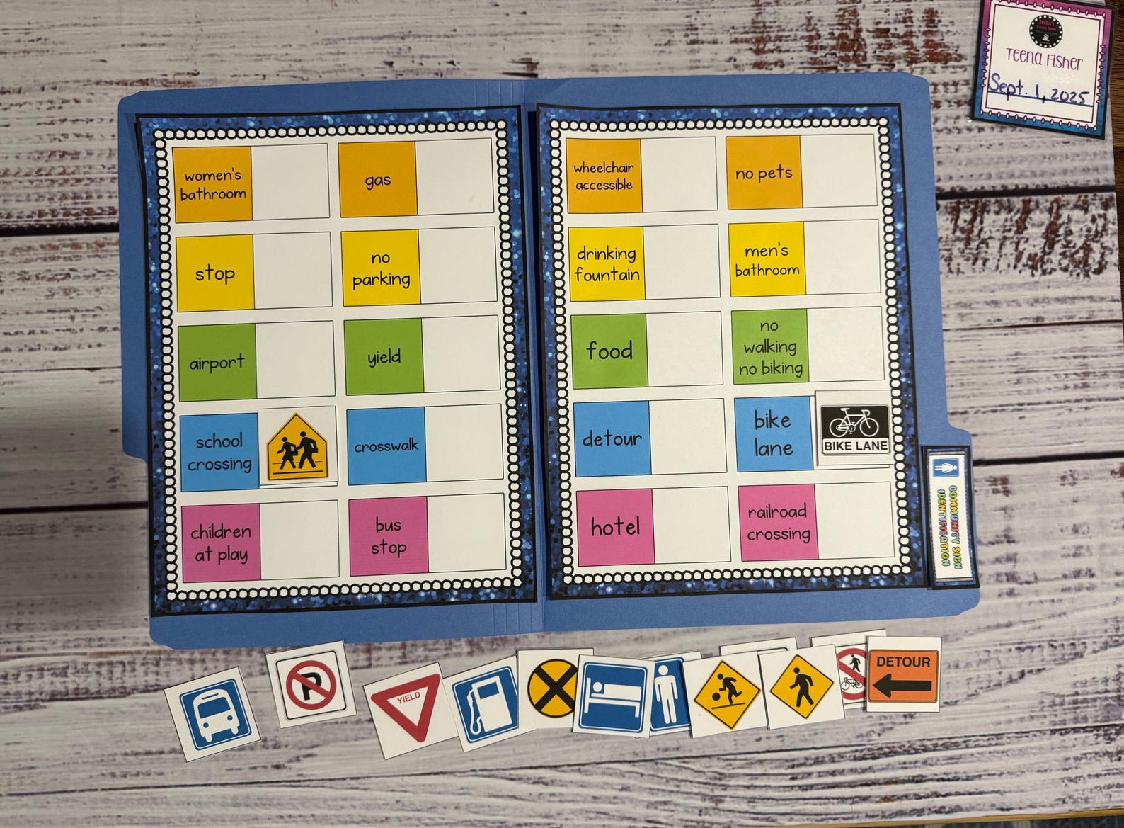 Community Signs File Folder Game: Visual Discrimination Special ...