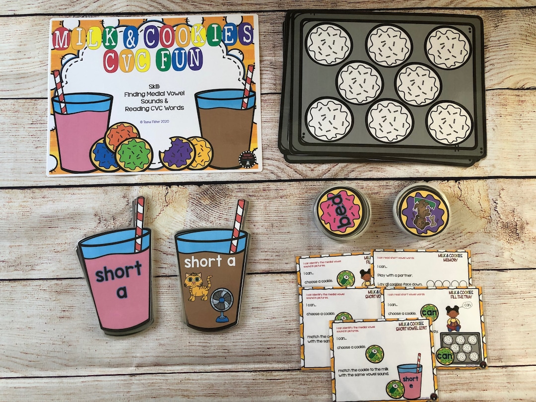 Milk & Cookies CVC Picture Word Sort Teacher Made Phonics Literacy ...