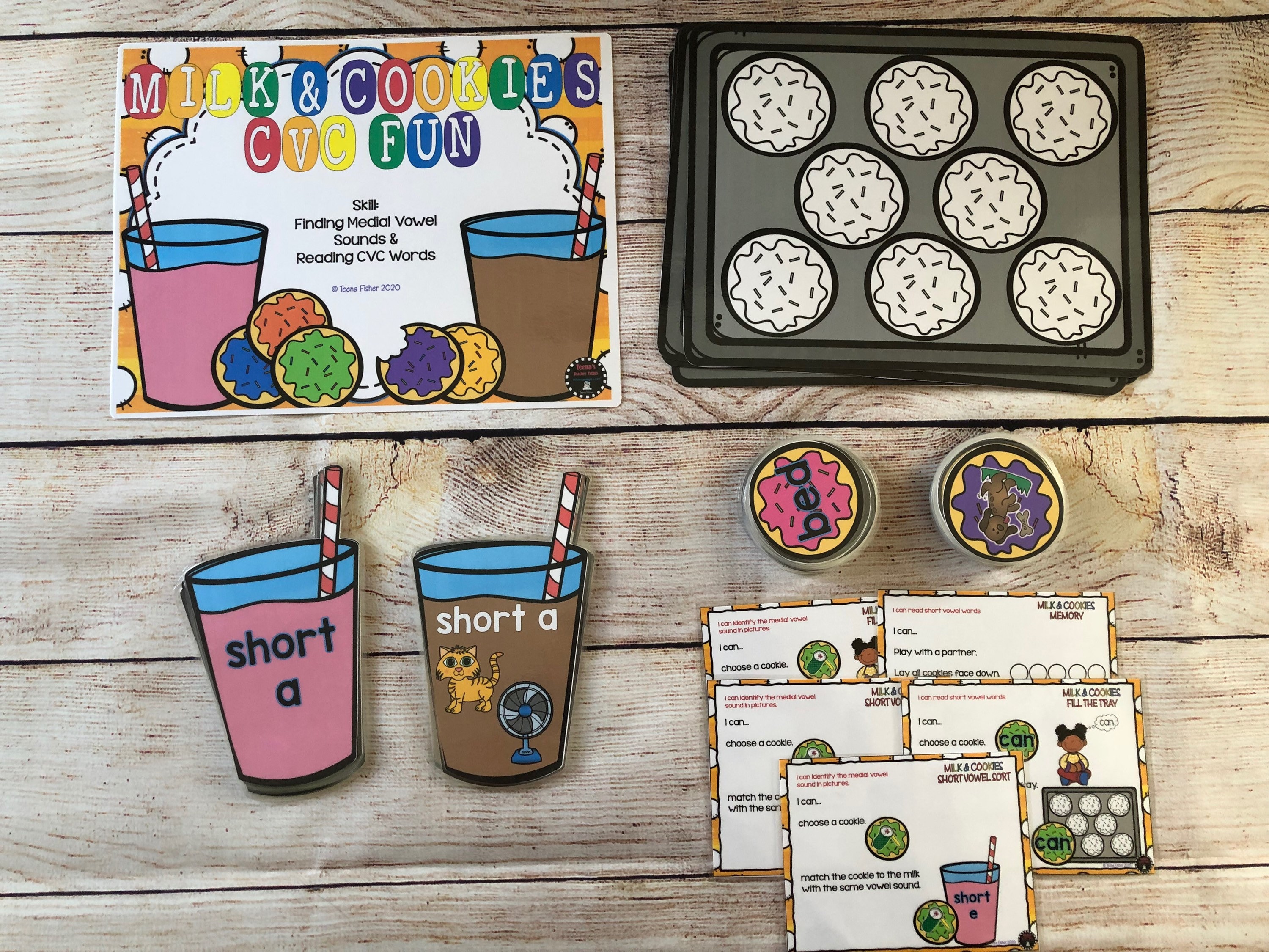 Milk & Cookies CVC Picture Word Sort Teacher Made Phonics Literacy ...