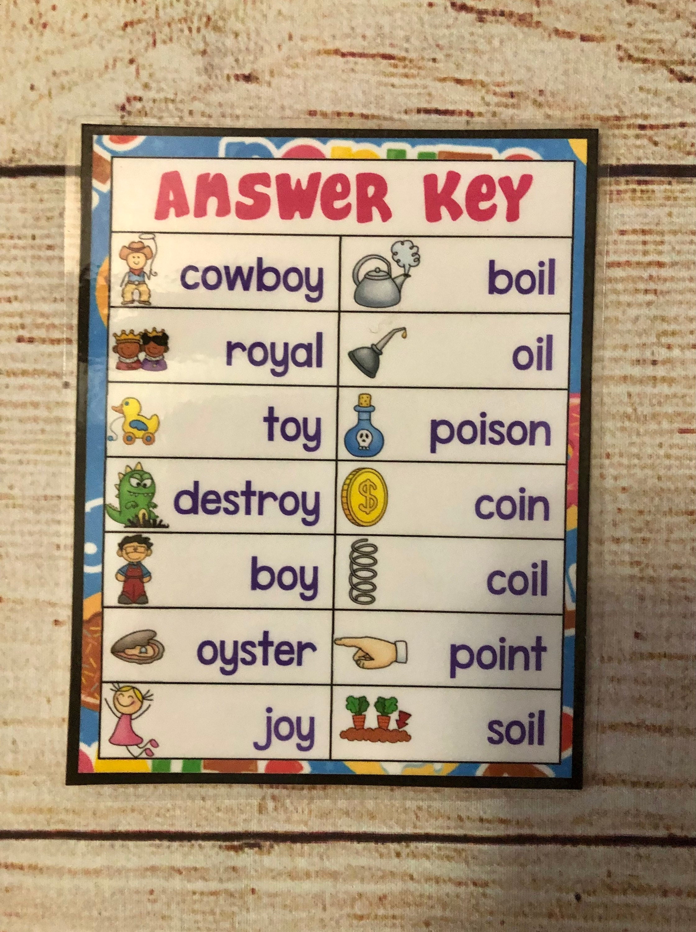 Donut Diphthongs oi & Oy Literacy Phonics File Folder Game Center ...