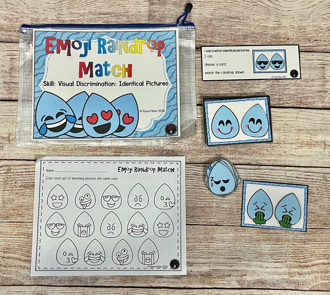 Emoji Raindrop Identical Picture Matching Visual Discrimination Task ...