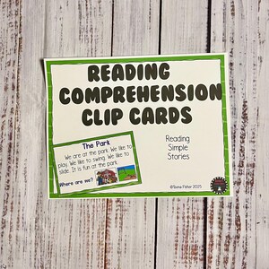 Reading Comprehension Clip Cards: Literacy Center Game - Etsy
