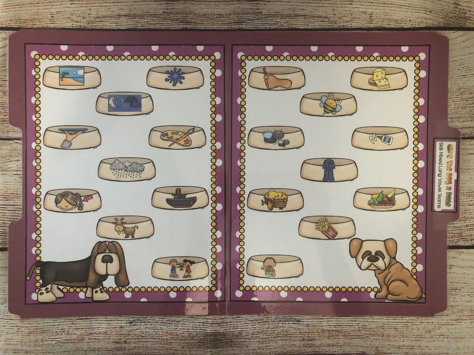 Give the Dog a Bone Long Vowel Teams Literacy Phonics File - Etsy