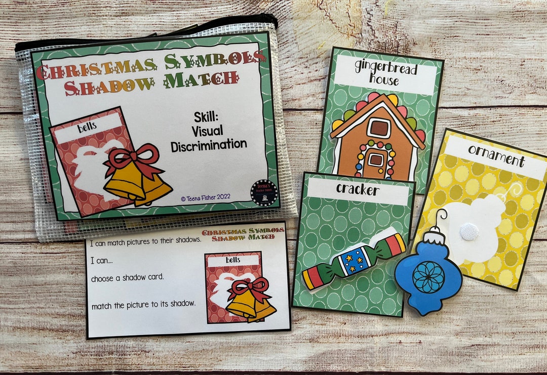 Christmas Symbols Shadow Matching Visual Discrimination Task Box Busy ...