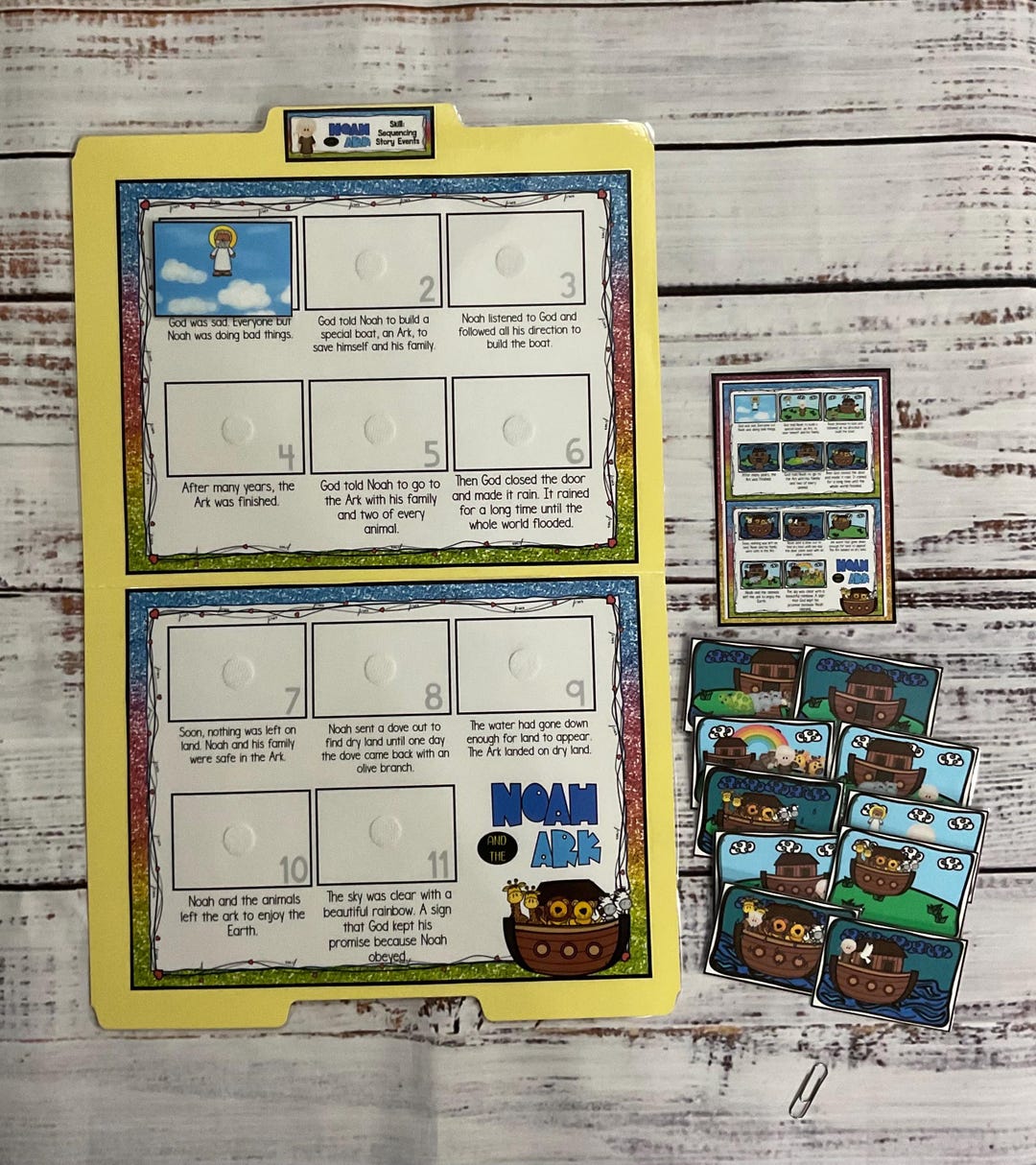 Jonah and the Whale Sequencing File Folder Game Center Teacher Resource ...