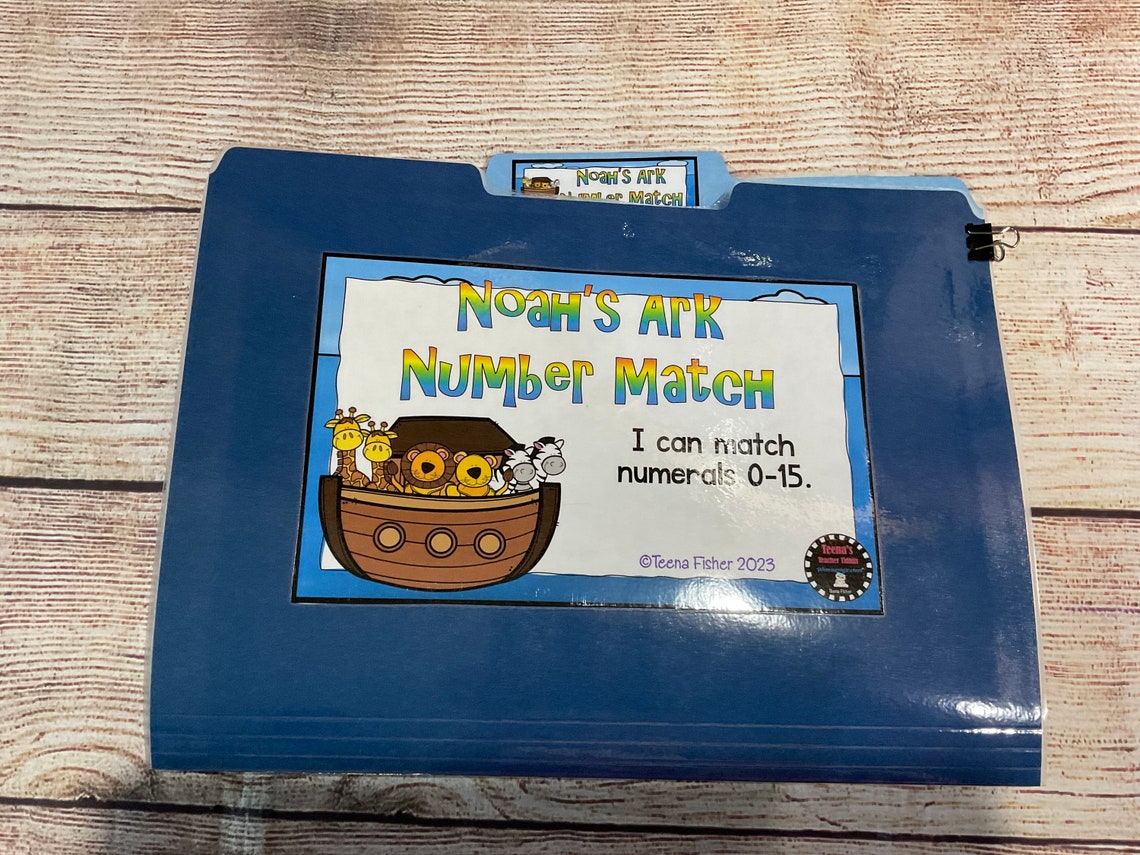 Noah’s Ark Number Match 0-15 Math File Folder Game Center Teacher ...
