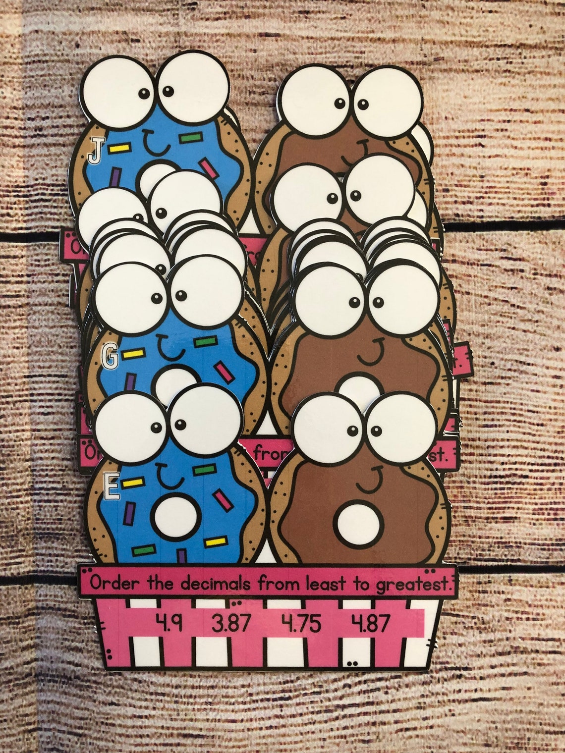 Donut Decimal Sequencing Ordering Decimals Math File Folder | Etsy