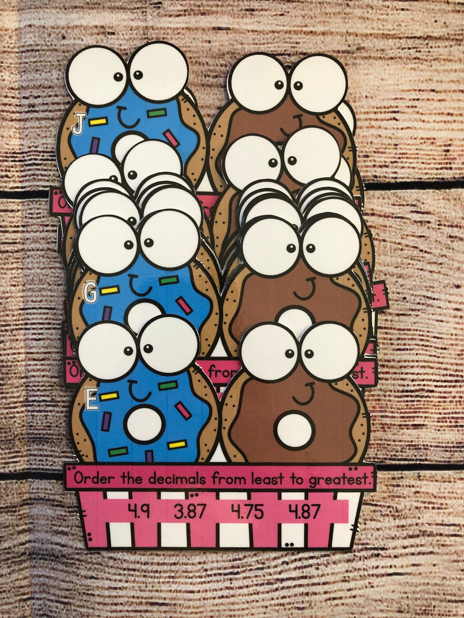 Donut Decimal Sequencing Ordering Decimals Math File Folder Game Center ...