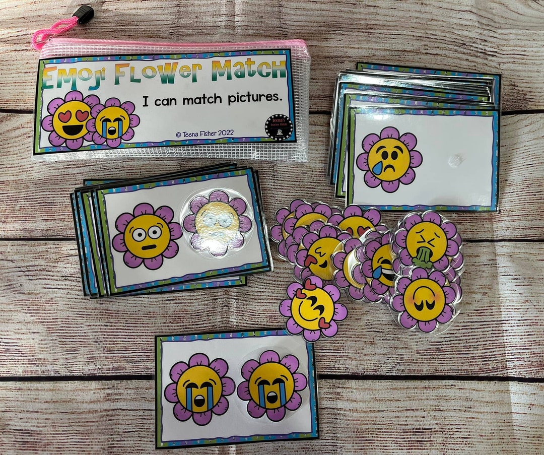 Flower Emoji Identical Picture Matching Visual Discrimination Task Box ...