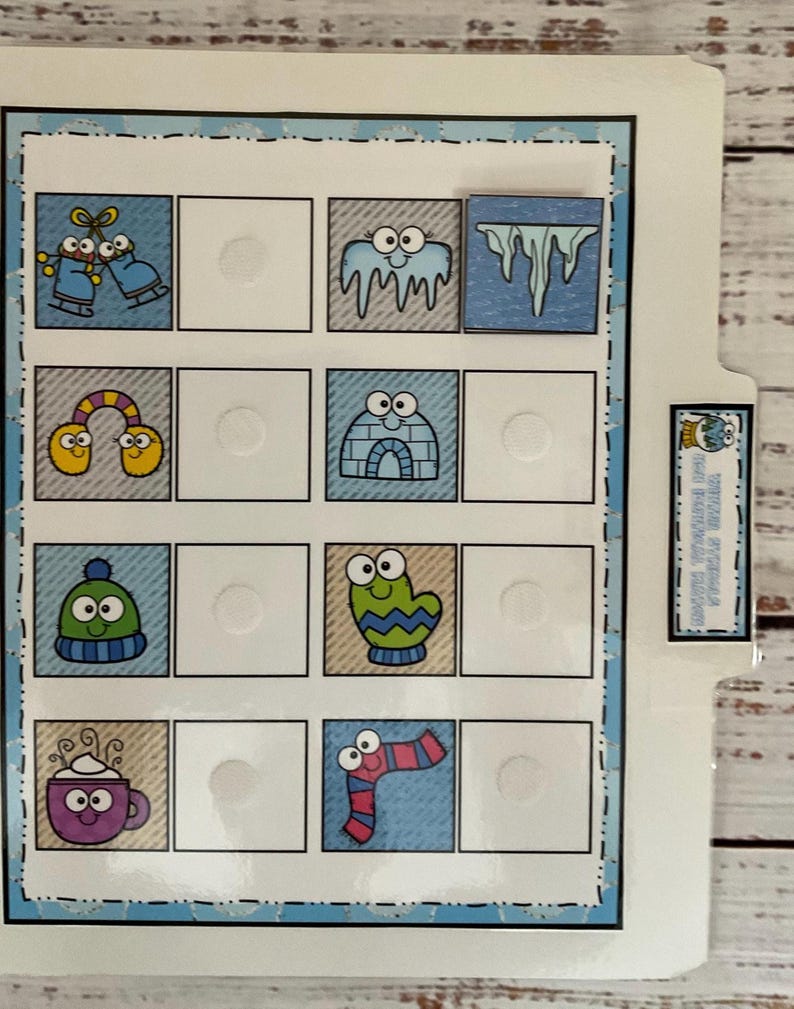 Winter Symbols Non-identical Picture Matching File Folder Game ...