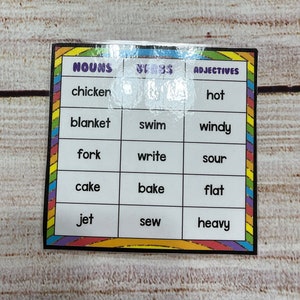 Ice Cream Stack up File Folder Game Literacy Center Grammar Nouns Verbs ...